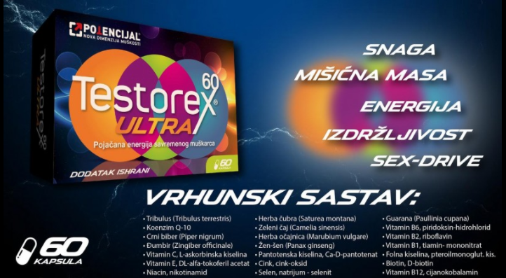 TESTOREX ULTRA 60 kapsula, Povećajte nivo testosterona